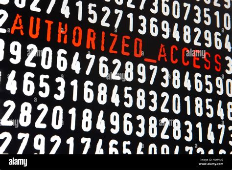 Computer Screen With Authorized Access Text On Black Background Horizontal Stock Photo Alamy
