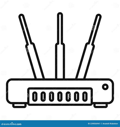 Computer Modem Icon Outline Vector Wifi Router Stock Vector Illustration Of Computer Antenna