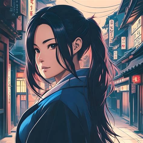 Premium Ai Image Beautiful Anime Girl In The City