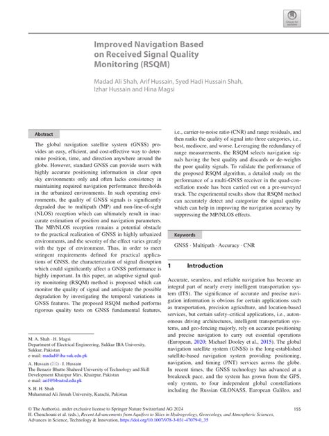 Pdf Improved Navigation Based On Received Signal Quality Monitoring Rsqm