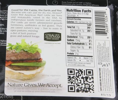 Strauss Free Raised Grass Fed Ground Beef 85 Lean 15 Fat Hy Vee