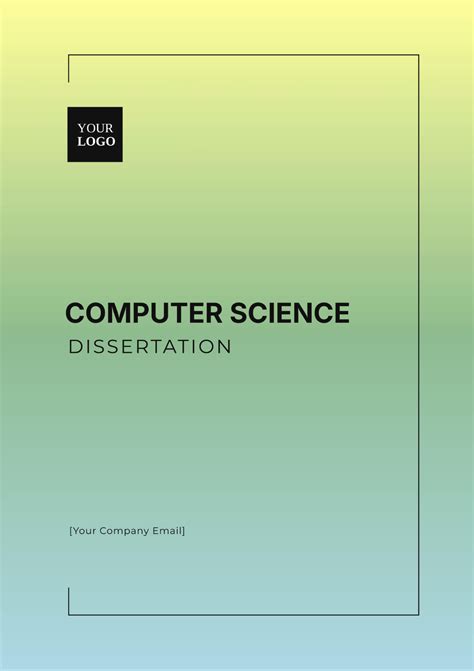 Free Computer Science Dissertation Template To Edit Online
