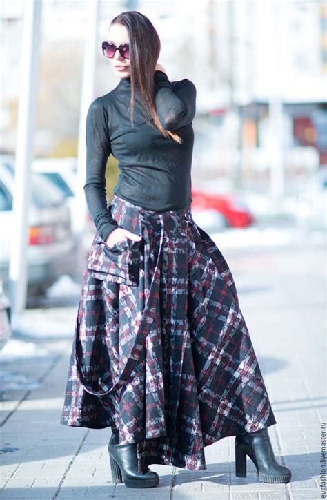 Юбка длинная юбка юбка в клетку нарядная юбка в интернет магазине на Ярмарке Мастеров София
