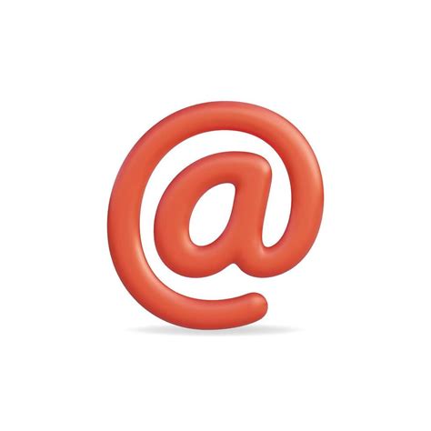 3d Icon Of A Red At Symbol Representing Digital Communication 54049587