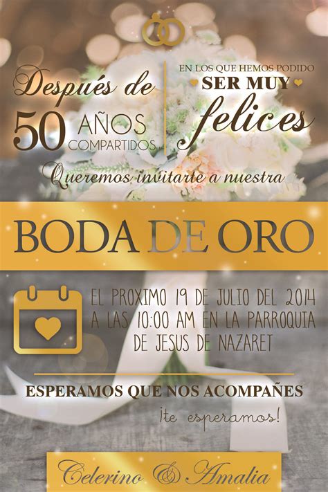 Tarjetas Bodas De Oro Sencillas Bodas De Oro Bodas De