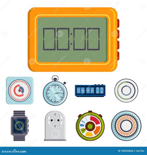 Clock And Watches Vector Timer Colorful Measurement Tools Number