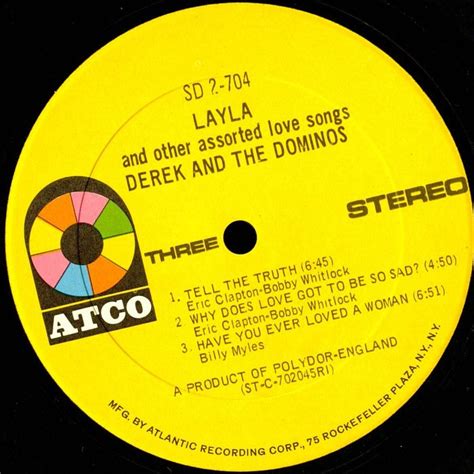 Derek And The Dominos ‎ Layla And Other Assorted Love Songs 2lp Atco