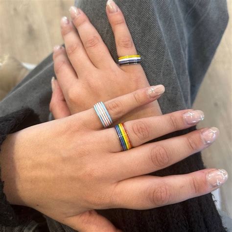 Lgbtq Stainless Steel Rings Pride Rings Transgender Ring Non Binary