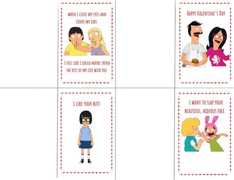 Bobs Burgers Inspired Valentines Day Bundle Bobs Burgers Digital Cards