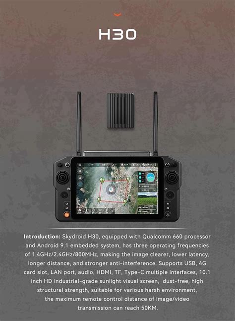 Skydroid H30 Remote Controller With 10.1 Inch Touch Screen - 800MHz 1 ...