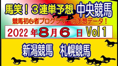 【馬笑！3連単予想 中央競馬番外編！】86日vol1 新潟競馬・札幌競馬！ 競馬初心者プログラマーの実況予想をお楽しみください