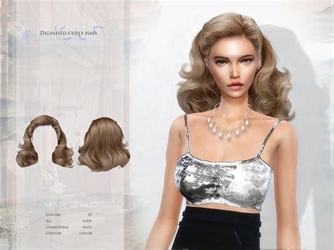 The Sims Resource Wings Er0120 Dignified Curly Hair Sims Hair Sims