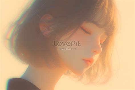 아시아 소녀의 움직이는 프로필 일러스트 무료 다운로드 Lovepik
