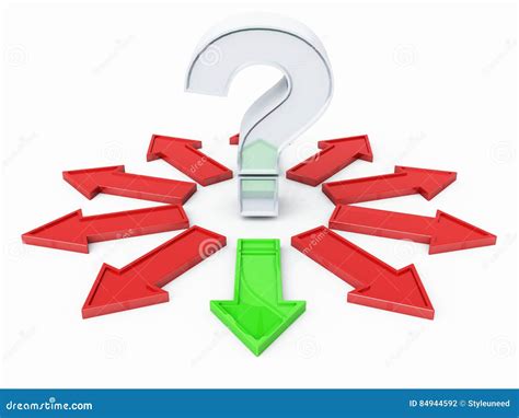 3d Question Mark Arrow Concept Green Red Stock Illustration