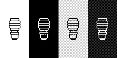흑백 배경에 격리된 라인 Led 전구 아이콘을 설정합니다 경제적인 Led 조명 전구 에너지 램프를 절약합니다 벡터 0명에 대한 스톡 벡터 아트 및 기타 이미지 Istock
