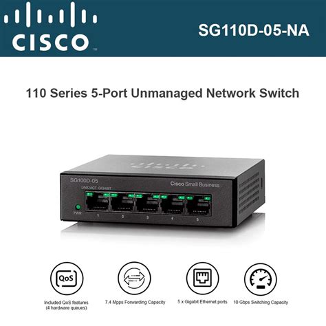 Cisco SG110D 110 Series 5 Port Unmanaged Network Switch SG110D 05 NA