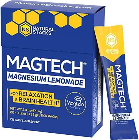 Natural Stacks Magtech Magnesium Supplement Lemonade Drink Powder