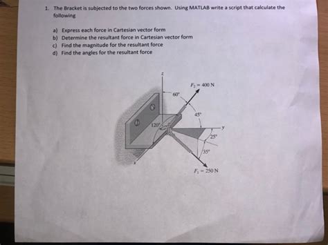 Solved 1 The Bracket Is Subjected To The Two Forces Shown