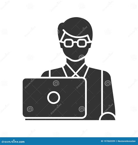 Programmer Glyph Icon Stock Vector Illustration Of Negative 197065599