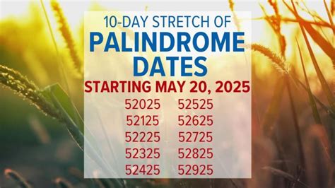 Palindrome Week 2025 Ten Straight Dates That Can Be Read Backwards And
