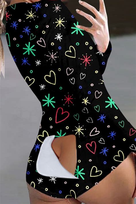 Wholesale Black Gold Sexy Print Patchwork V Neck Skinny Bodysuits