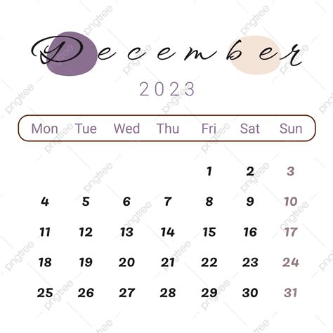 aesthetic december 2023 calendar with purple blobs december 2023 desember 2023 kalender