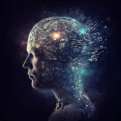 Premium Photo A Man With Artificial Brain