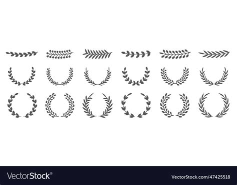 Laurel Wreath Leaf Logo Crown With Leaves Greek Vector Image