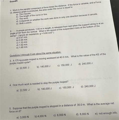solved exam 3work is the parallel component of force times