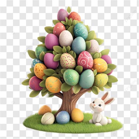 파스텔 계란과 푸른 잔디를 곁들인 기발한 부활절 달걀 덤불 기발한 부활절 달걀 덤불 파스텔 에그 녹색 풀 Png 일러스트