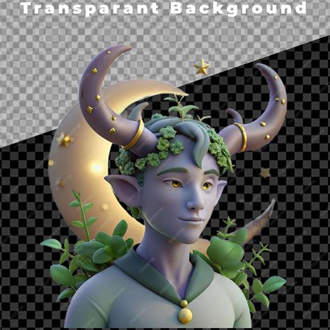 Premium Psd Portrait Of A Faun Vector Illustration