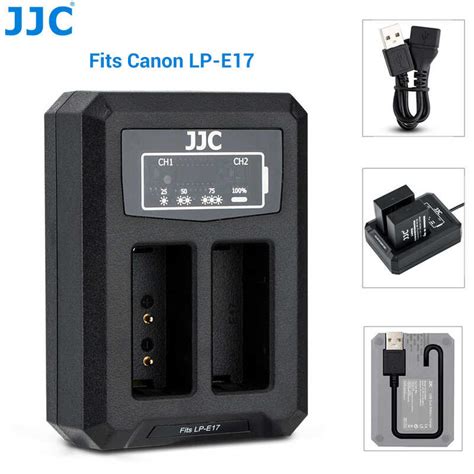 Jjc Charger Usb Dual Slot For Lp E17 Lpe17 Compatible With Canon Eos