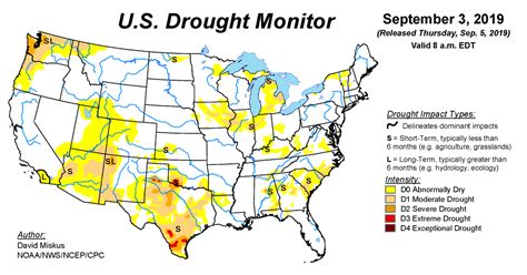 Us Drought Monitor Update For September 3 2019 National Centers