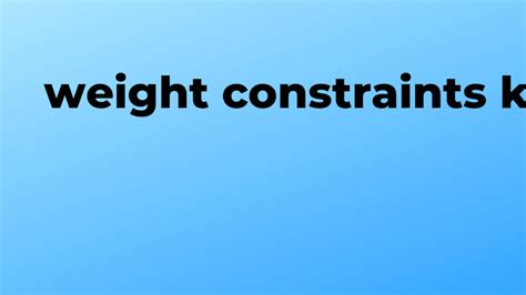 Solved Weight Constraints Keras Cnn In Keras Sourcetrail