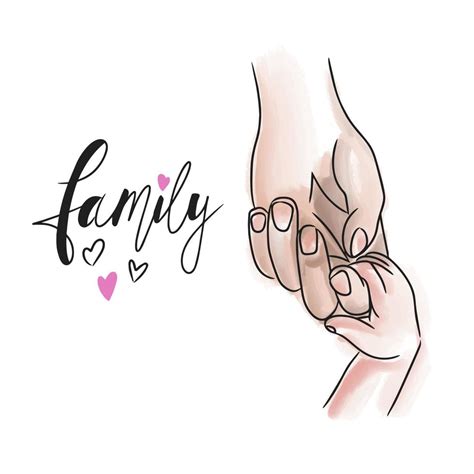 familia inscripción manuscrita la mano de los niños de dibujos