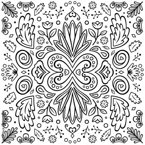 Diseño De Mandala Digital Blanco Y Negro Sin Fondo Stock Illustration