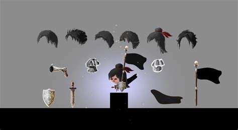 2d animated character with animated hairs