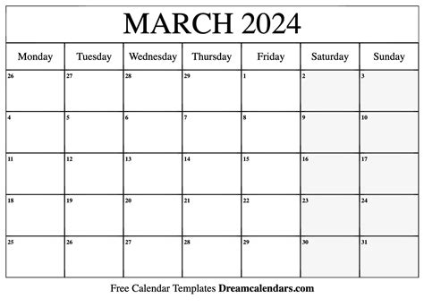 March Printable Calendar 2024 Imom