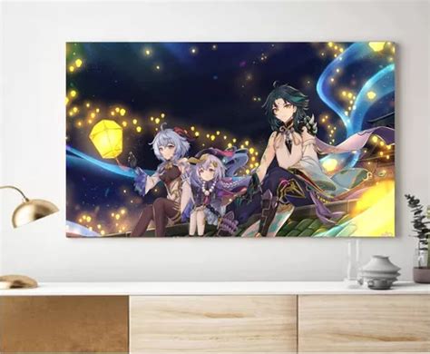Cuadro Decorativo Genshin Impact Ganyu Qiqi Juegos Art 35x55 Cuotas