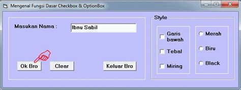 Mengenal Fungsi Dasar Dari Checkbox And Optionbox Pada Vb 6 ~ Aneka