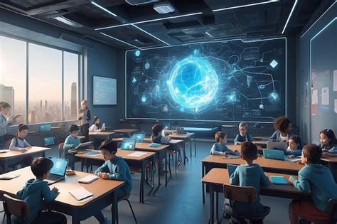 Premium Photo Iot And Education Smart Connections In The Futuristic Classroom