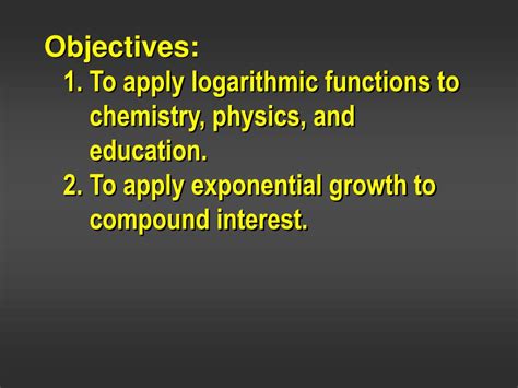 PPT Section Applications Of Logarithmic Functions PowerPoint Presentation ID