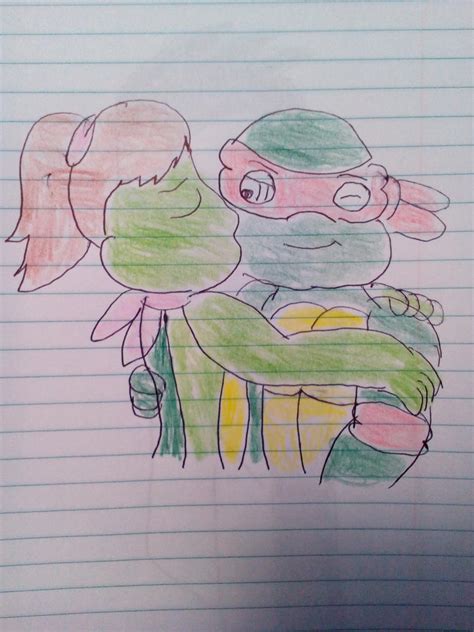 Tmnt 80s Raph Getting A Kiss From Mona Lisa By Aliciamartin851 On