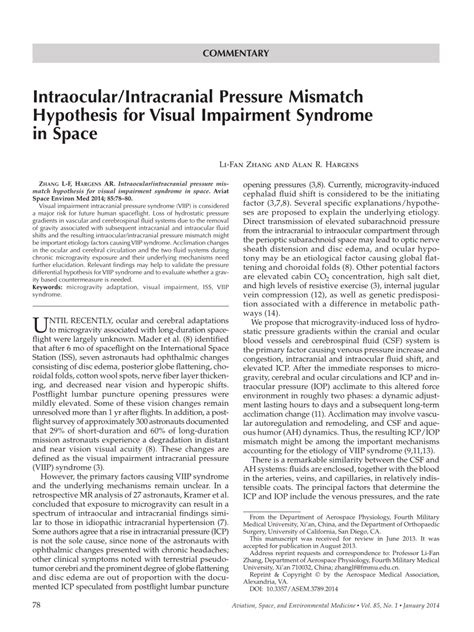 Pdf Intraocularintracranial Pressure Mismatch Hypothesis For Visual