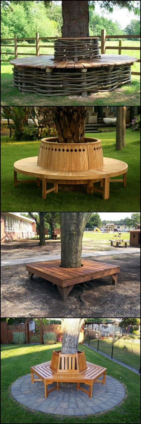 Wrap Around Tree Seated Bench Design Ideas Backyard Projects Diy