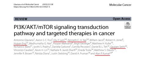 Pi3kaktmtor Signaling Transduction Pathway And Targeted Therapies In