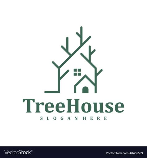 Tree House Logo Design Template Creative Vector Image