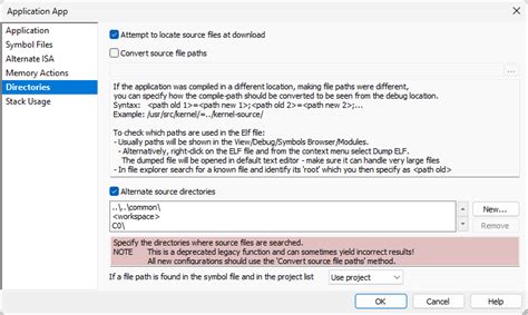 Session Configuration Dialog Reference Applications Directories