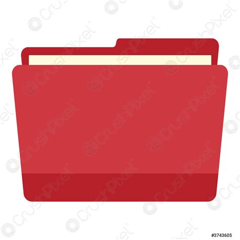 Red Pc File Folder Icon Flat Style Stock Vector 3743605 Crushpixel