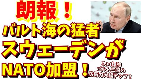 【新たな戦争の可能性激減！】バルト海は俺たちに任せろ！スウェーデンnato加盟ロシア困惑！バルト海の制海権全部持っていかれた！ラトビア エストニア リトアニアの防衛力アップ バルト三国